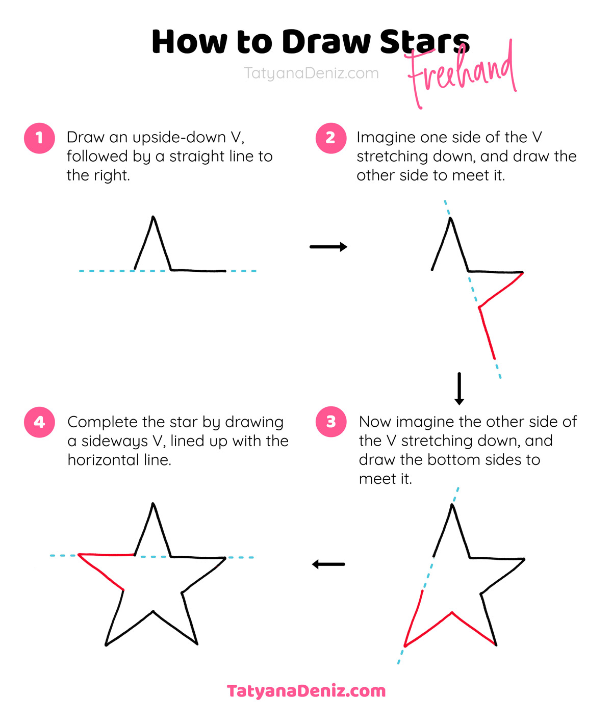 How To Draw A Star Freehand With Free Printable Worksheets