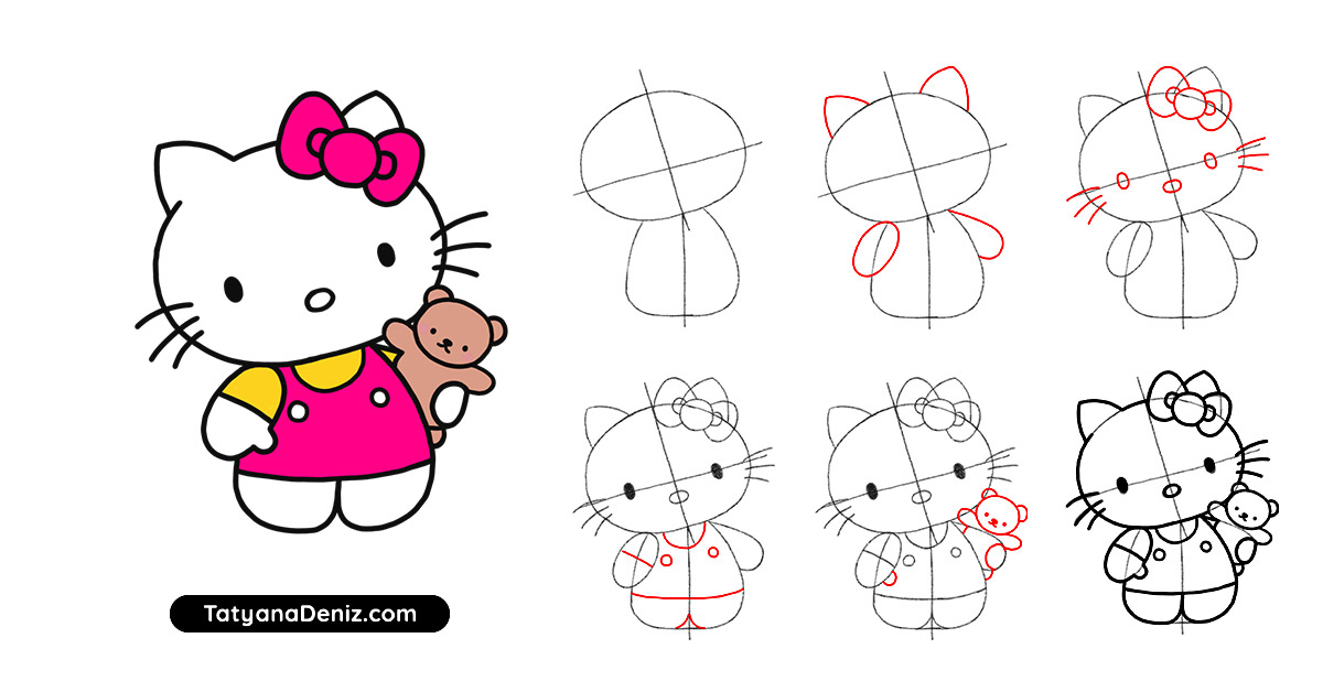 How To Draw Hello Kitty Step by step With Simple And Easy Drawing Tutorial